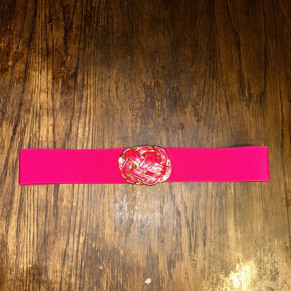 Accessories | Vintage Style Pink Belt With Gold Buckle | Poshmark